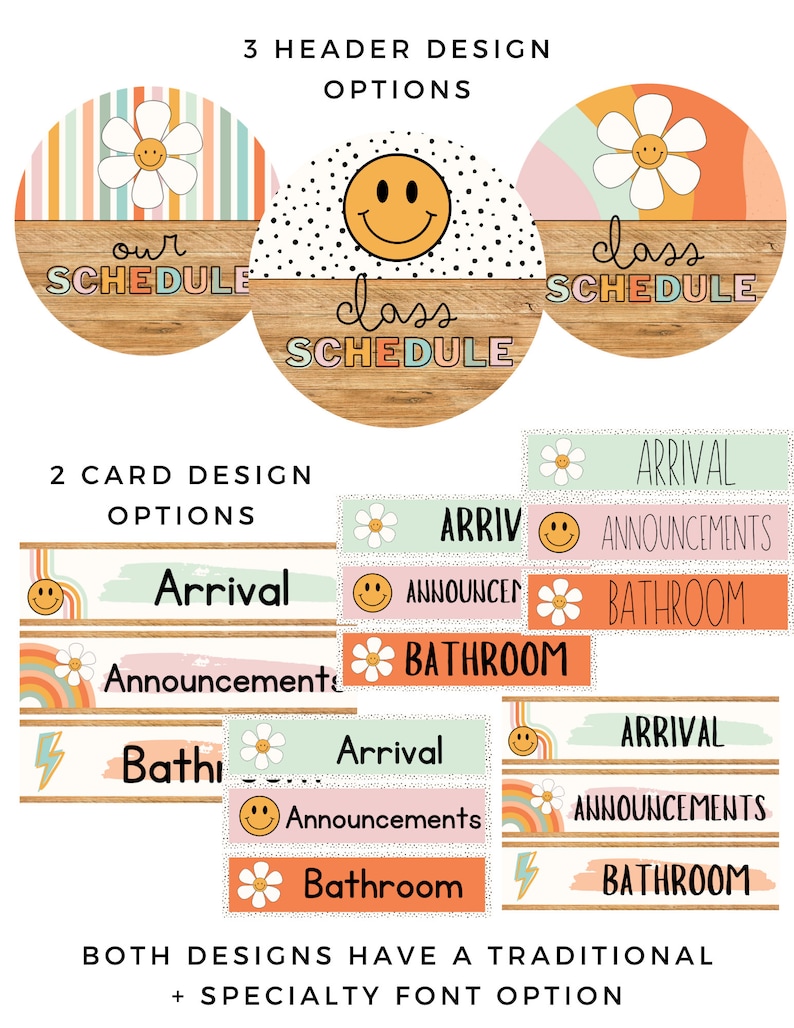 Groovy Boho Classroom Schedule editable - Etsy