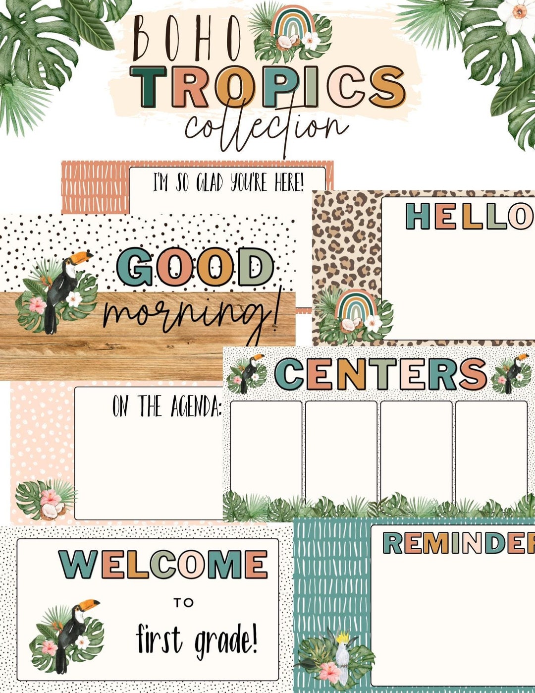 Boho Tropics Google Slides Templates - Etsy