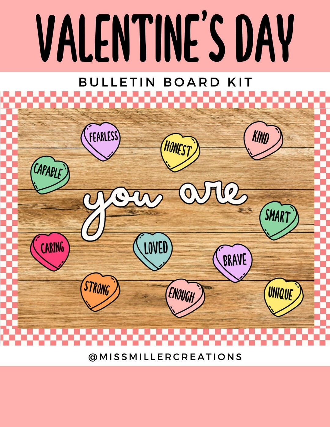 Groovy Valentine: Conversation Hearts Bulletin Board Kit - Etsy