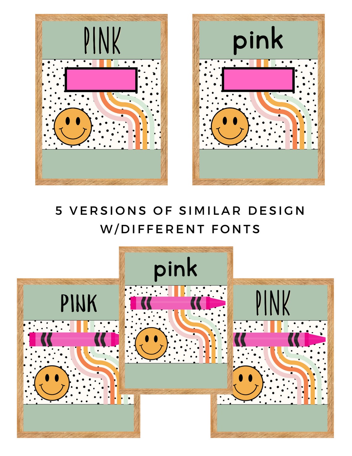 Groovy Boho Classroom Color Posters - Etsy