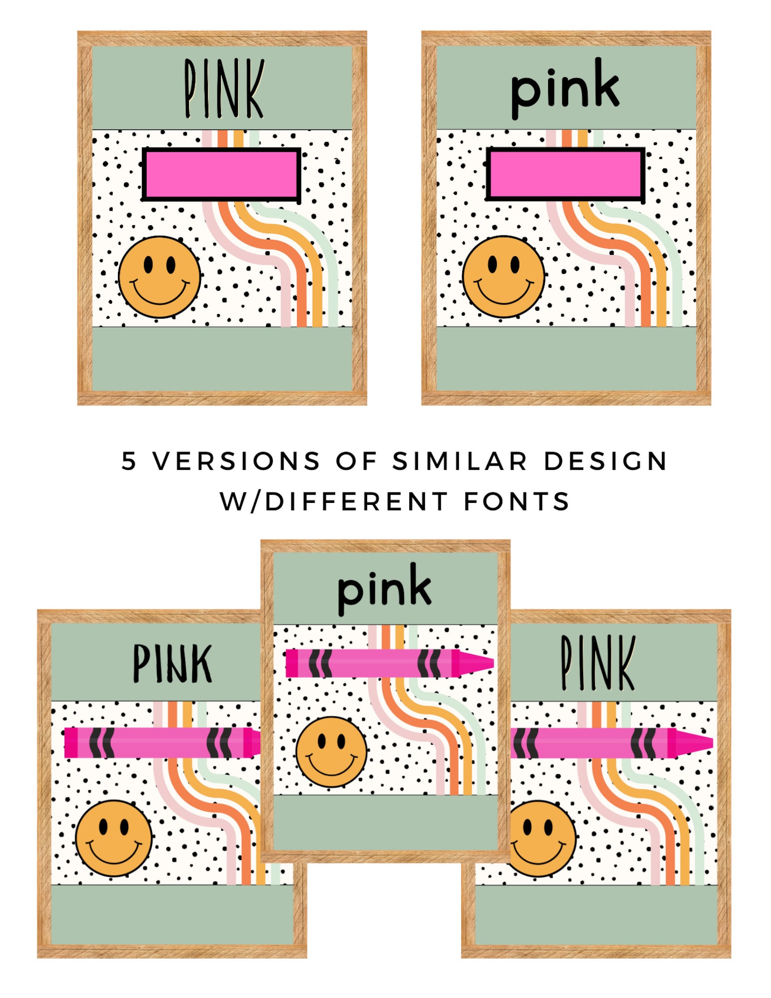 Groovy Boho Classroom Color Posters - Etsy