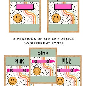 Groovy Boho Classroom Color Posters - Etsy