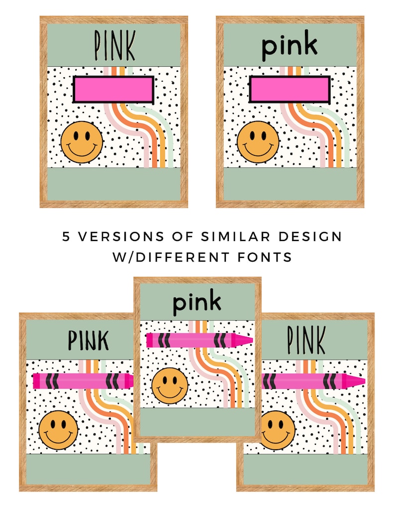 Groovy Boho Classroom Color Posters - Etsy