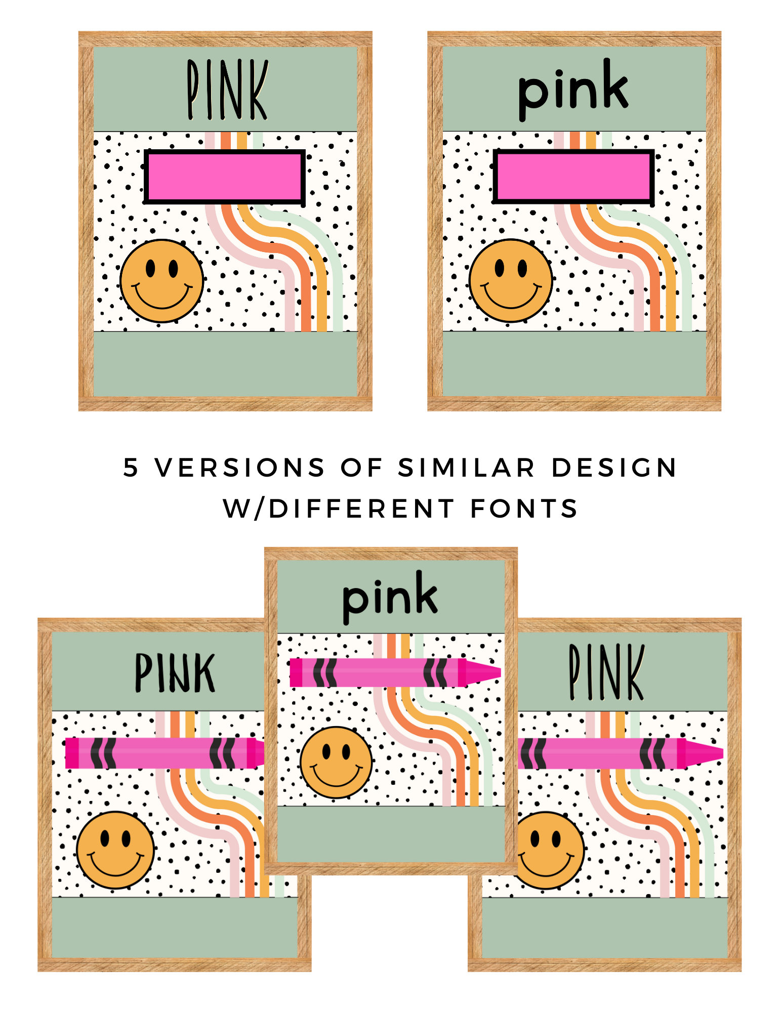 Groovy Boho Classroom Color Posters [EDITABLE] - Etsy