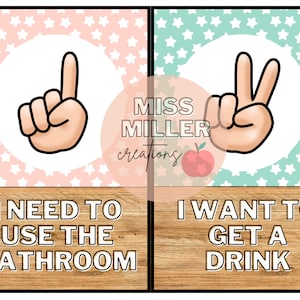 Pastel Boho Rainbow Hand Signals Classroom Posters [editable] - Etsy