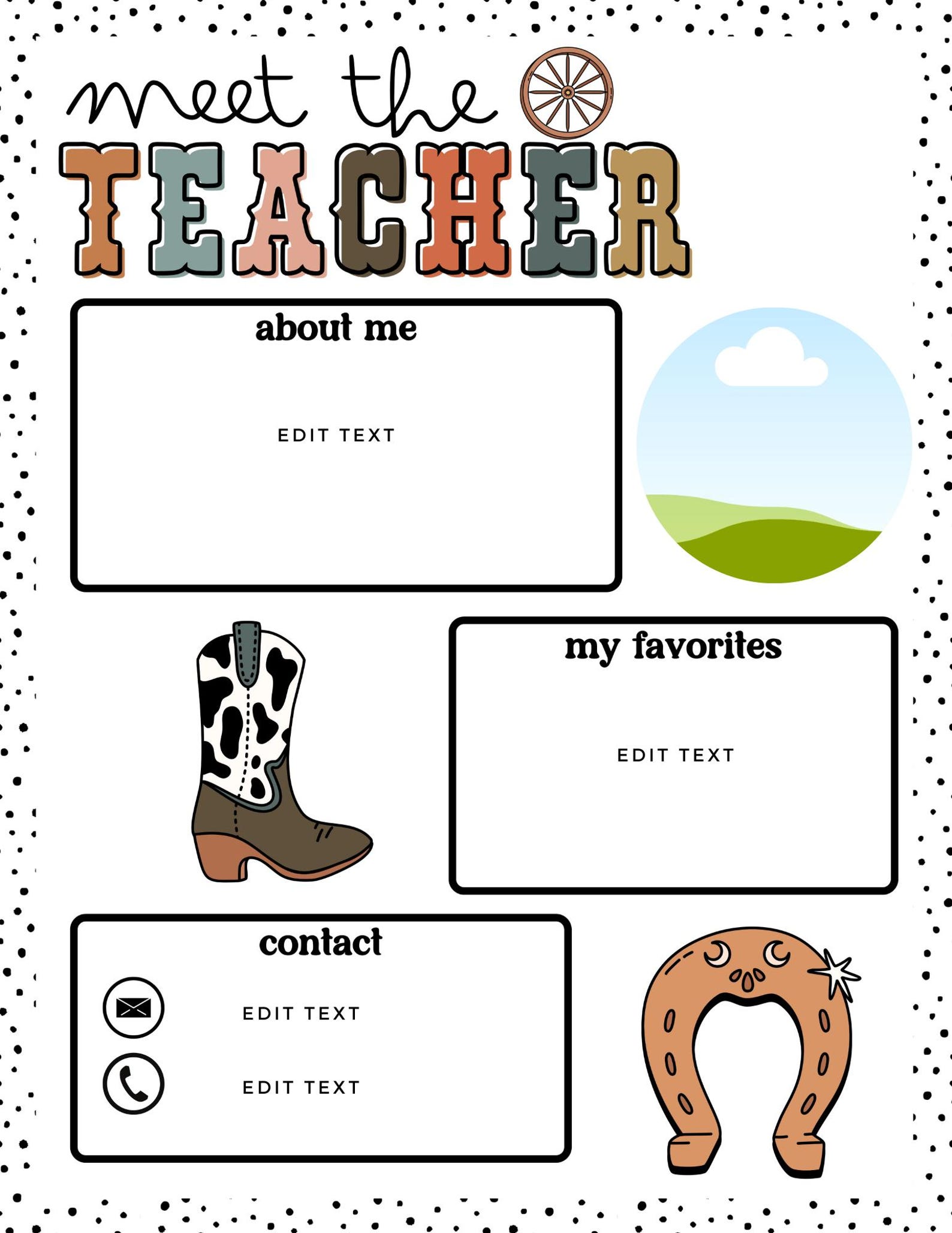 Wild Wild West Meet the Teacher Template - Etsy