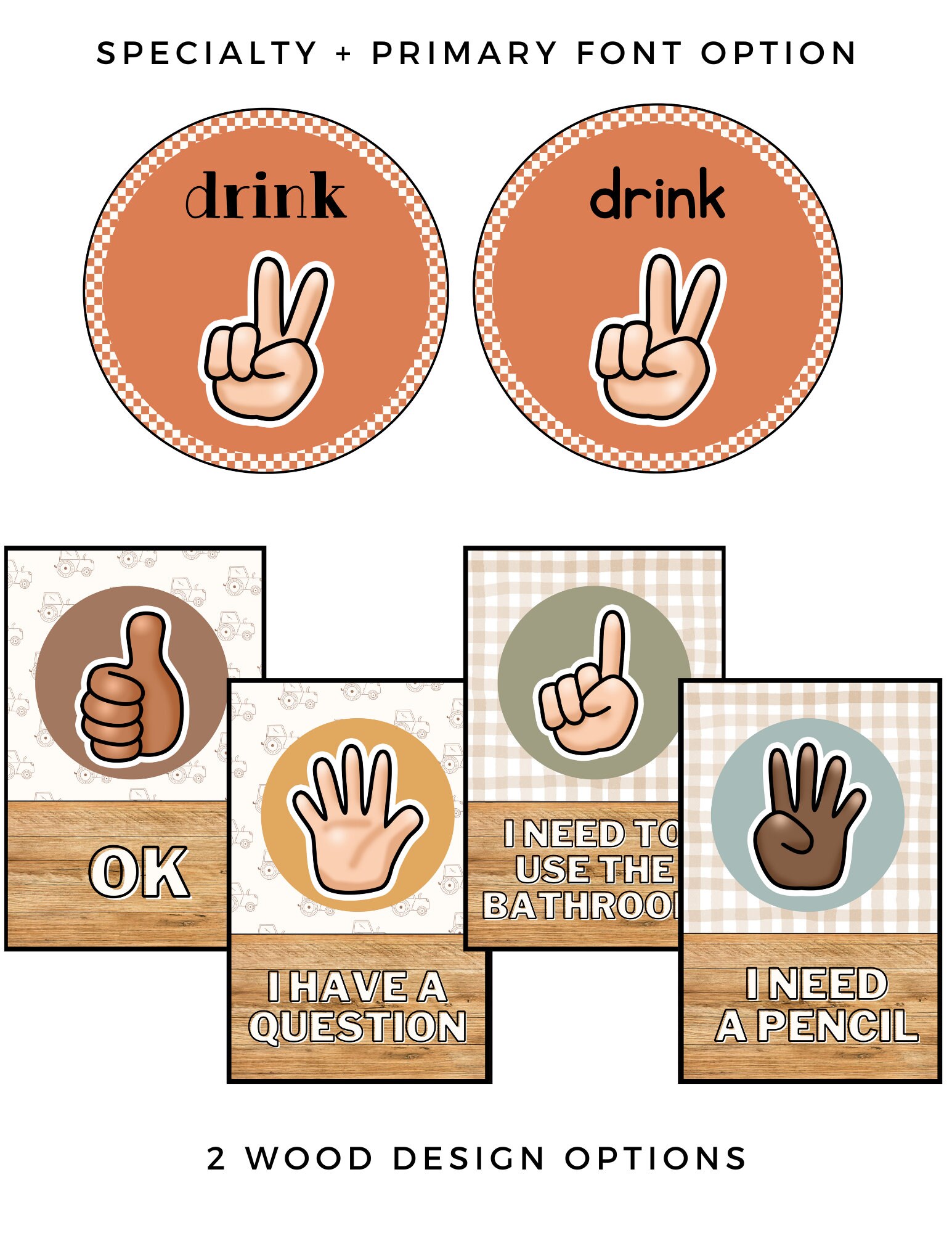 Farm Friends Hand Signals Classroom Posters [editable] - Etsy