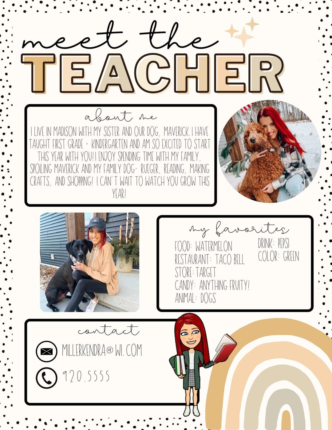 Neutral Boho Meet the Teacher Template - Etsy