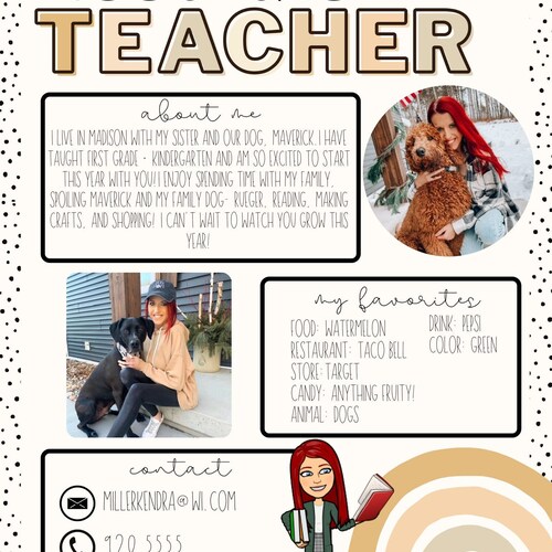 EDITABLE Neutral Meet the Teacher Template Minimalists Meet - Etsy