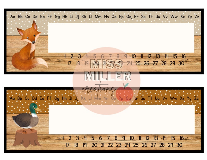 Woodland Desk Plates/name Tags editable - Etsy