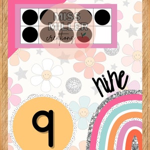 Groovy Glitter Classroom Number Posters - Etsy