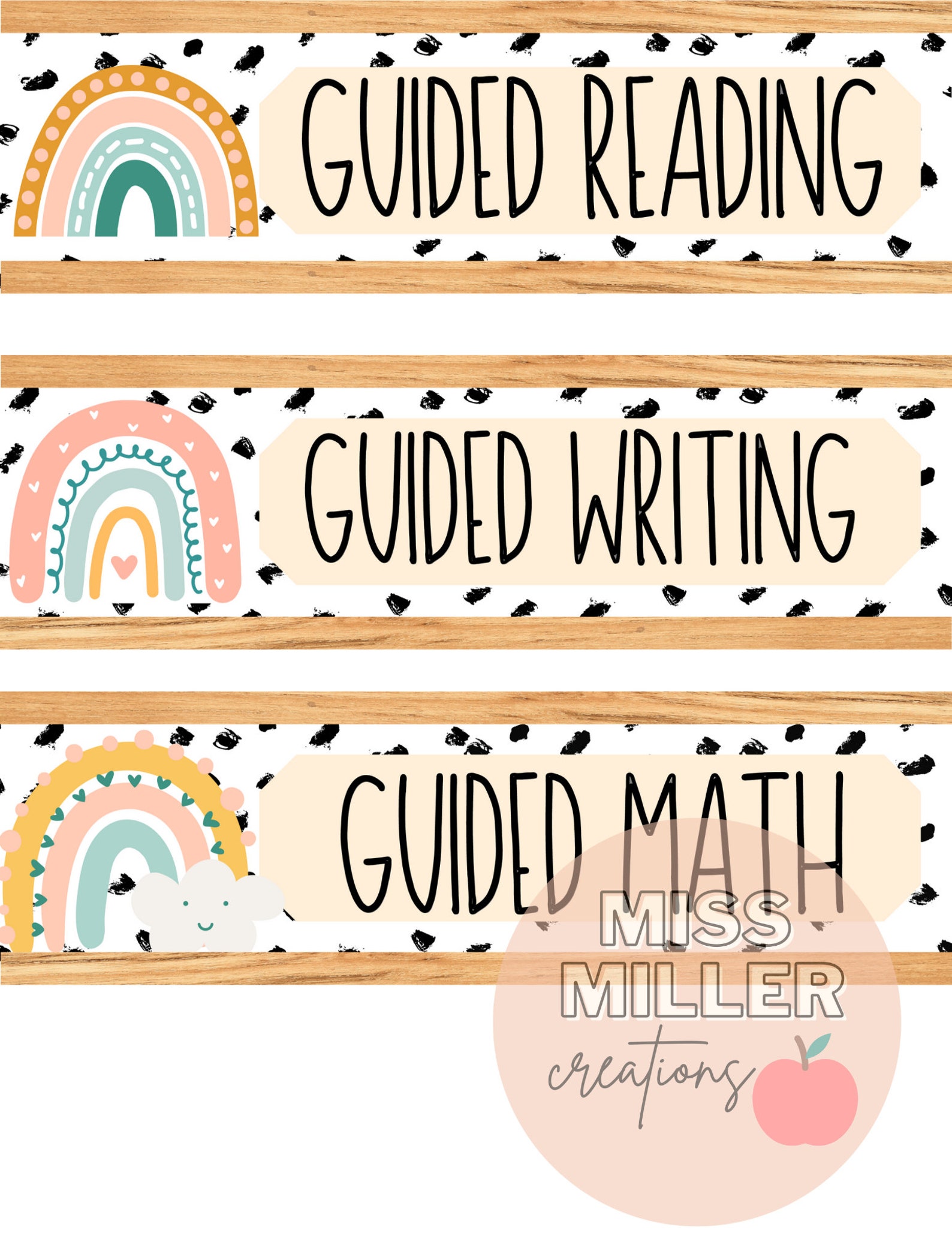 Modern Boho Rainbow Classroom Schedule editable | Etsy