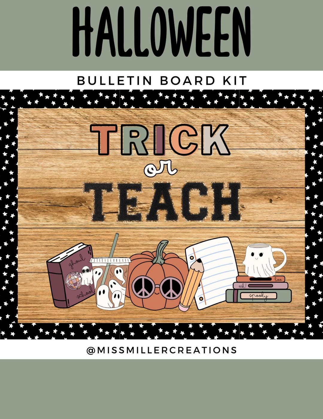The Spooky Era: Trick or Teach Bulletin Board Kit - Etsy