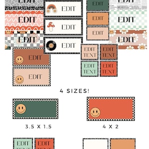 Groovy Vintage Teacher Toolbox Labels [editable] - Etsy
