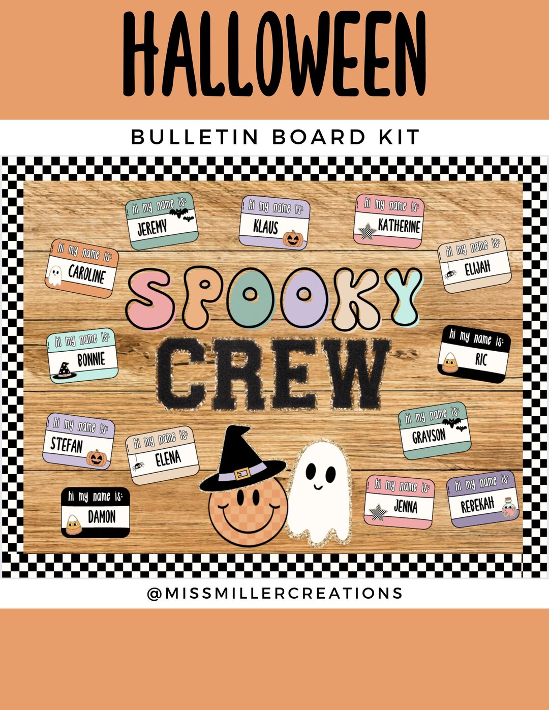 Groovy Halloween: Spooky Crew Bulletin Board Kit - Etsy