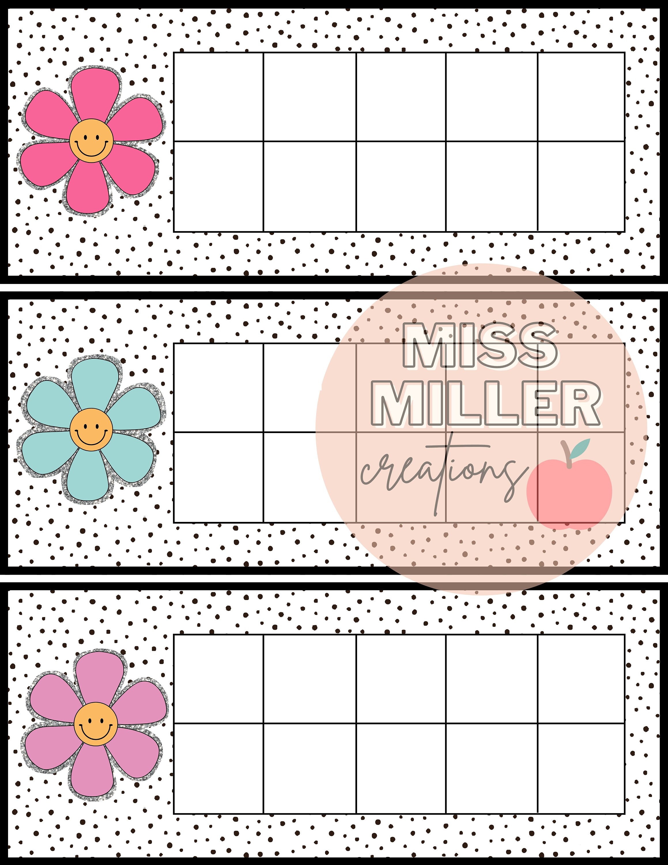 Groovy Glitter Math Classroom Displays 100 Chart Ten Frames - Etsy