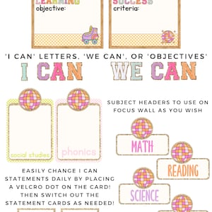 Disco Era Learning Goal Posters/i Can Statements/focus Wall - Etsy