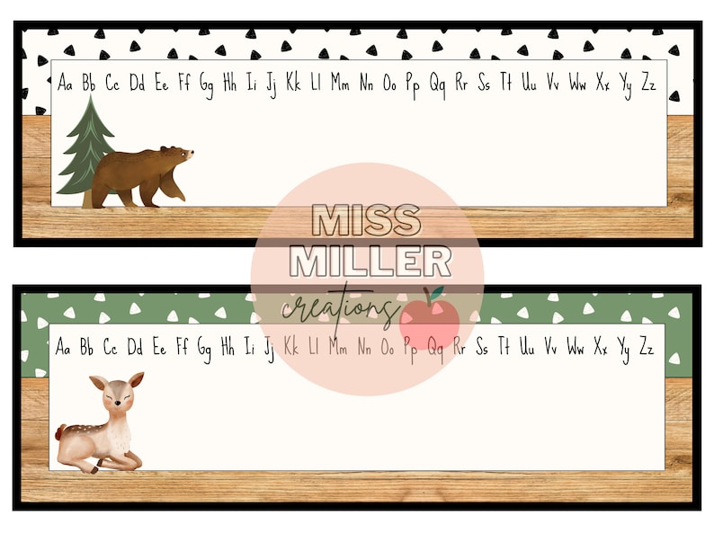 Woodland Desk Plates/name Tags [editable] - Etsy