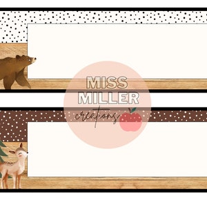 Woodland Desk Plates/name Tags [editable] - Etsy