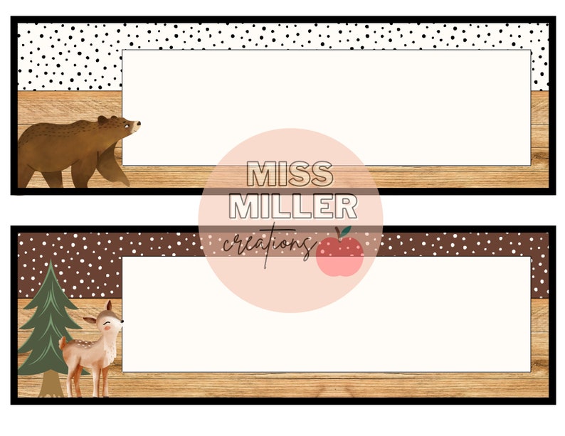 Woodland Desk Plates/name Tags editable - Etsy