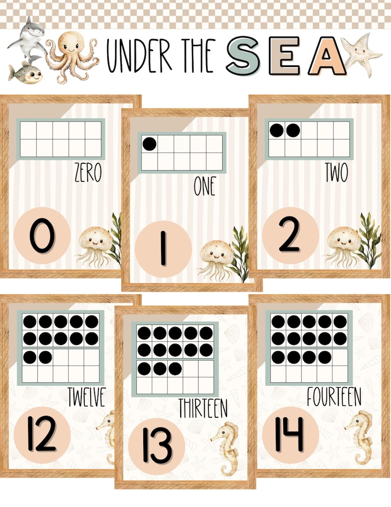 Under the Sea Classroom Number Posters - Etsy