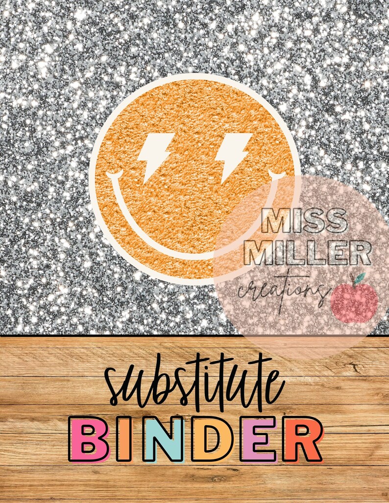 Groovy Glitter Binder Covers editable - Etsy