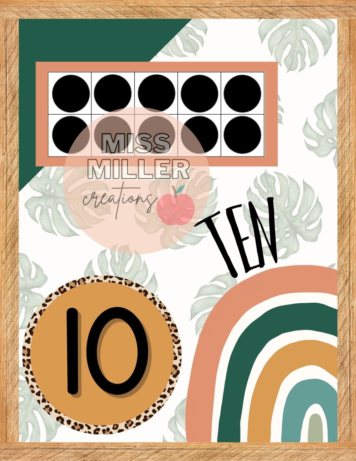 Boho Tropics Classroom Number Posters - Etsy