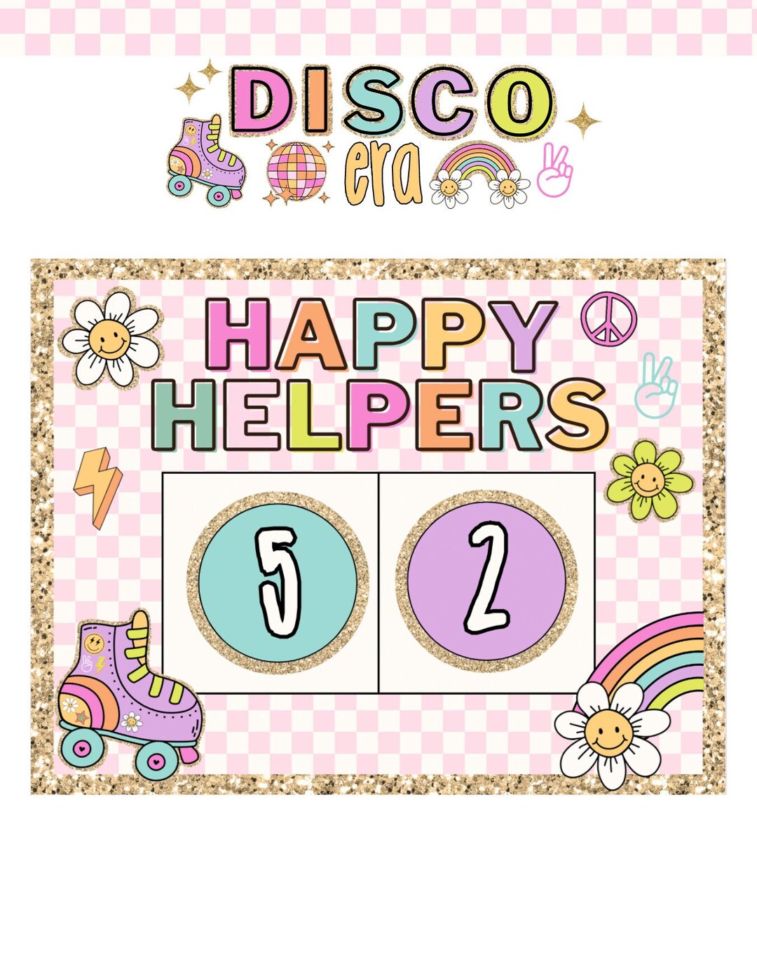 Disco Era Happy Helpers Sign - Etsy