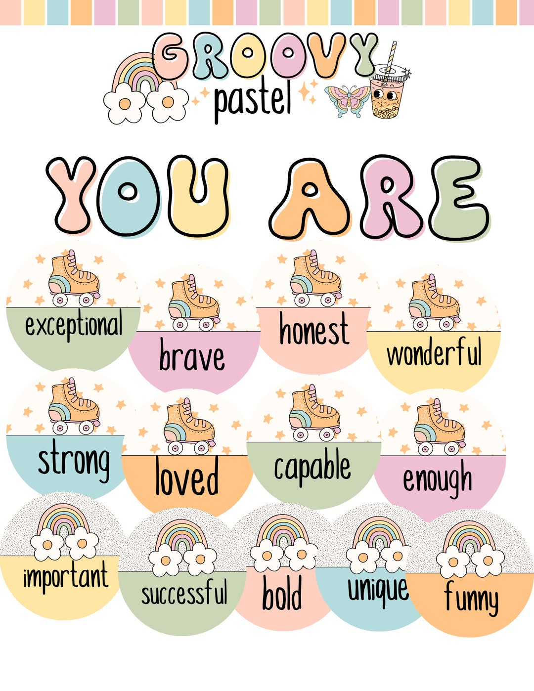 Groovy Pastel Affirmation Station - Etsy