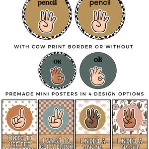 Wild Wild West Hand Signals Classroom Posters [editable] - Etsy