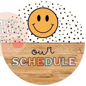 Groovy Boho Classroom Schedule editable - Etsy