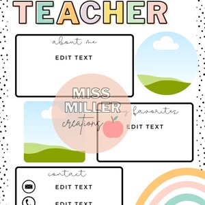 Pastel Boho Rainbow Meet the Teacher Template [editable] - Etsy
