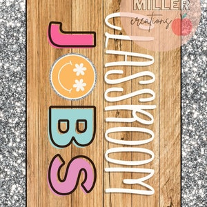 Groovy Glitter Class Jobs Display [editable] - Etsy