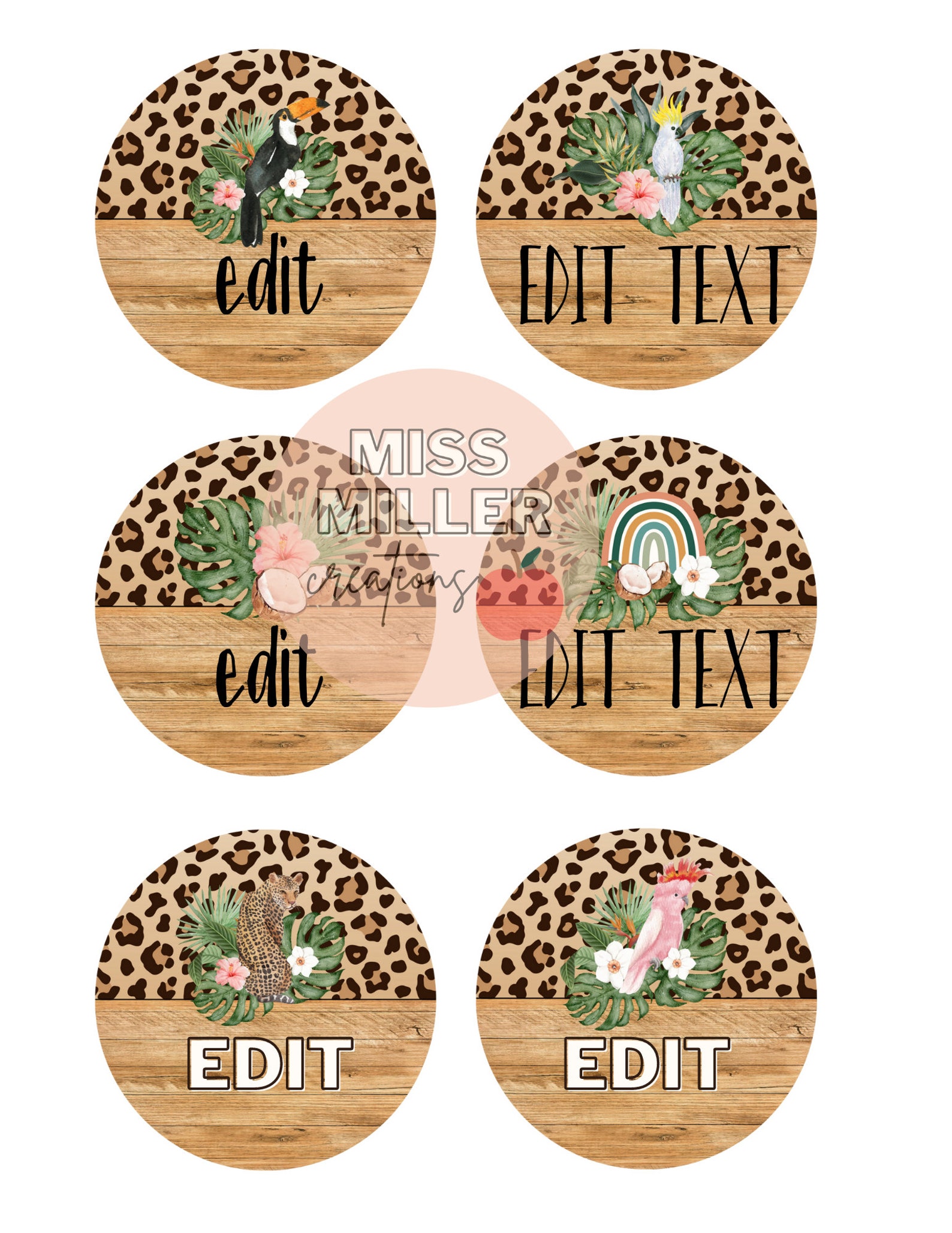 Boho Tropics Classroom Labels editable - Etsy