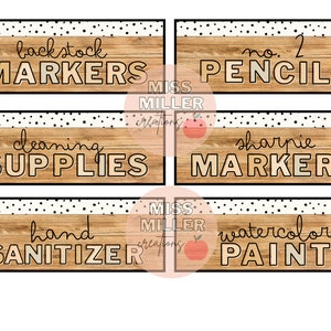 Neutral Boho Rainbow Classroom Supplies Labels - Etsy