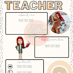 Neutral Boho Meet the Teacher Template - Etsy