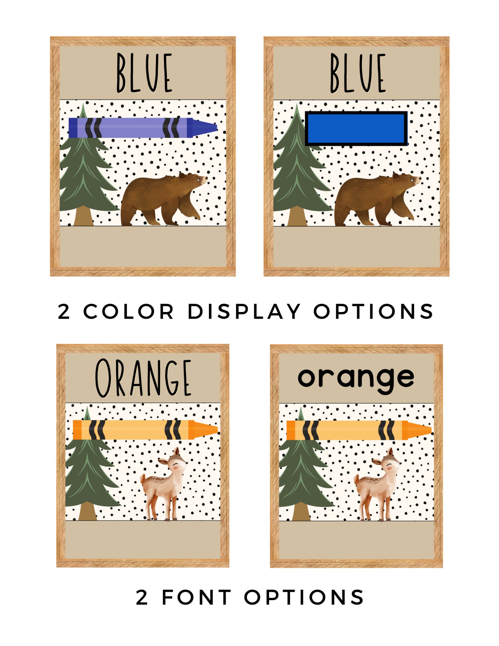 Woodland Classroom Color Posters - Etsy