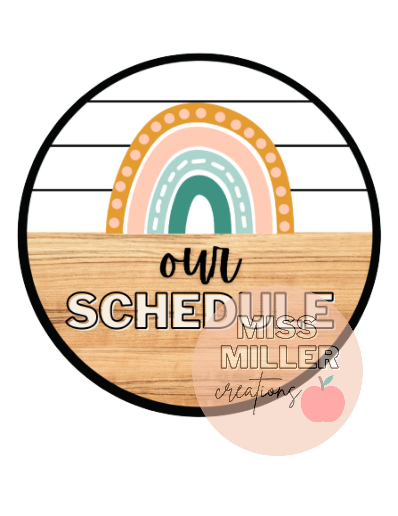 Modern Boho Rainbow Classroom Schedule editable | Etsy