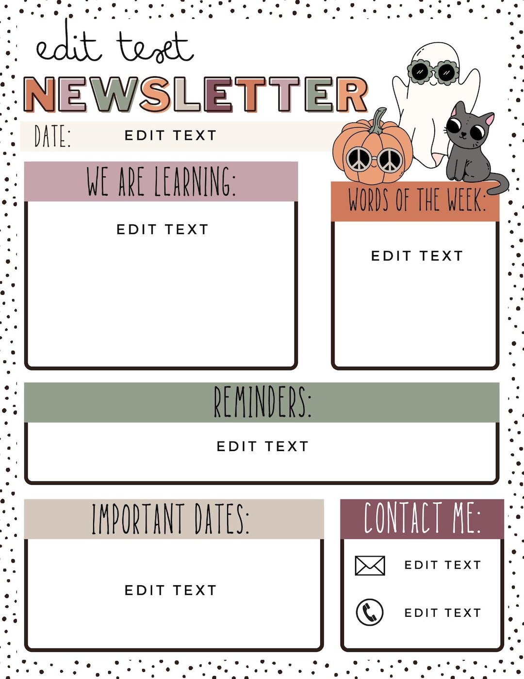 The Spooky Era Newsletter [editable] - Etsy