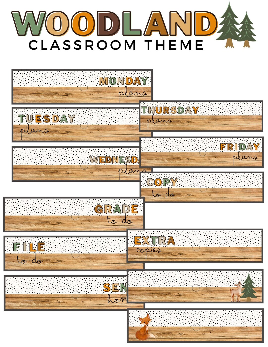 Woodland 10-drawer/trolley Cart Labels [editable] - Etsy