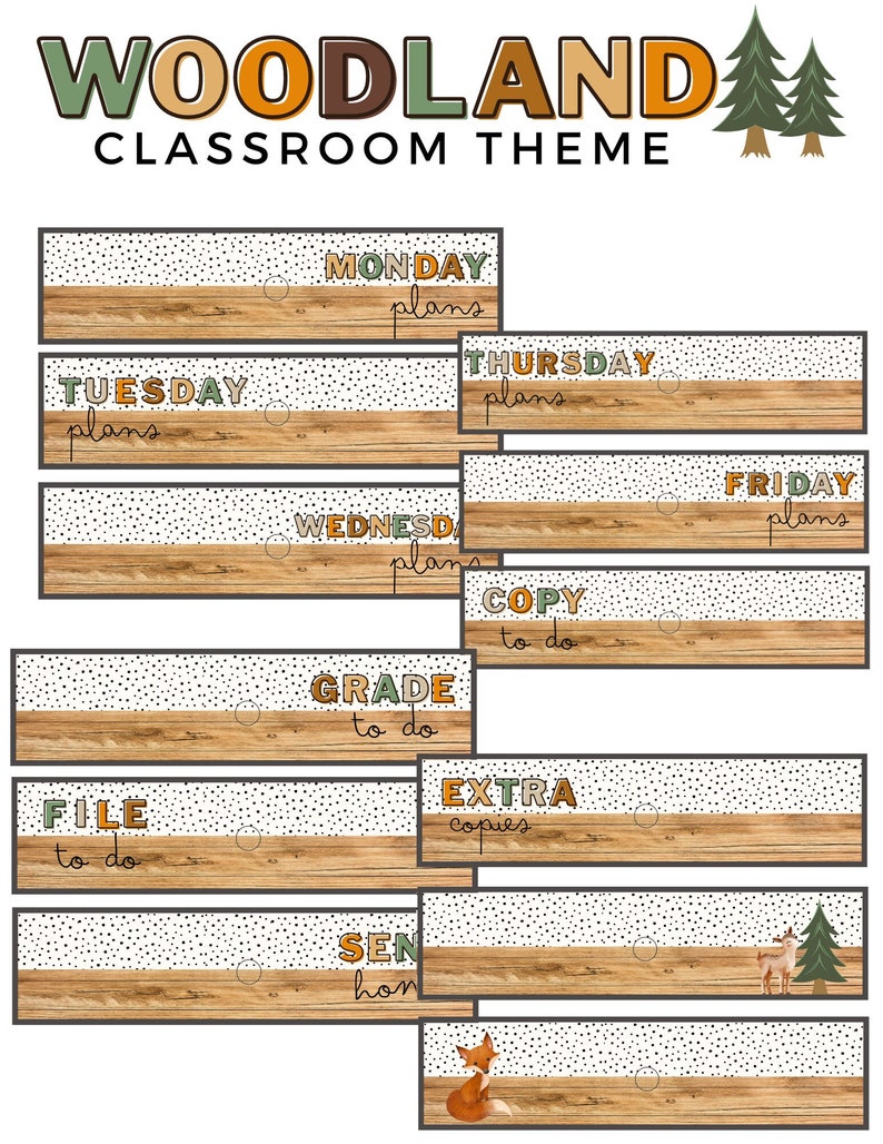 Woodland 10-drawer/trolley Cart Labels editable - Etsy