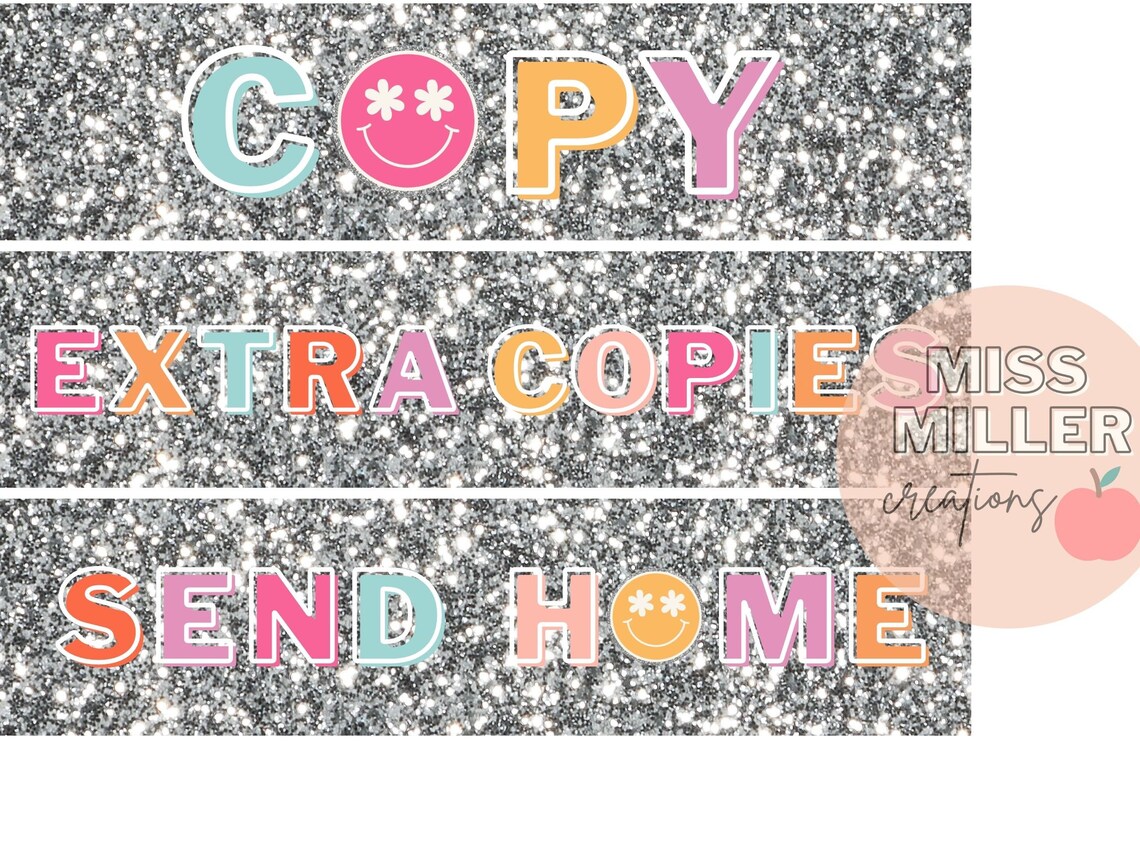 Groovy Glitter 10-drawer Cart Labels - Etsy