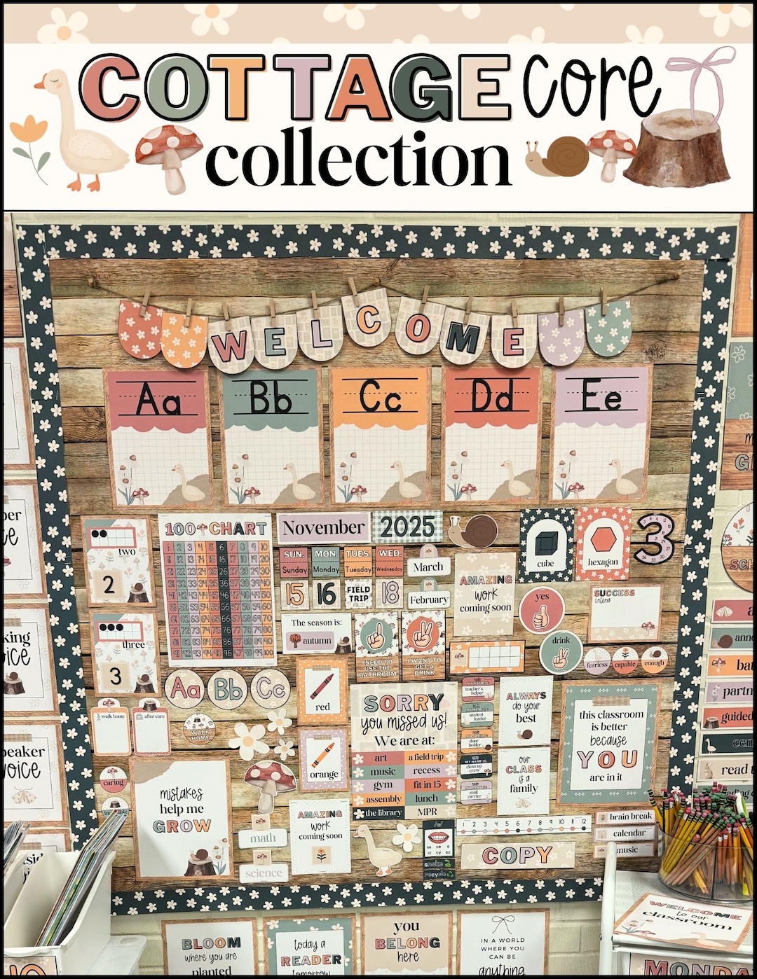 Cottagecore Complete Classroom Collection [editable] - Etsy