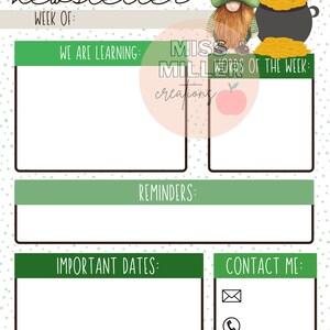 March Classroom Weekly Newsletter Template [editable] - Etsy