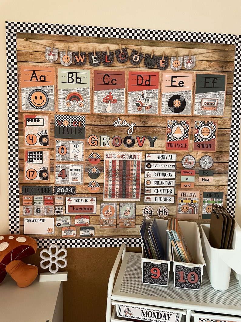 Groovy Vintage Classroom Decor Bundle [editable] [digital Download] - Etsy