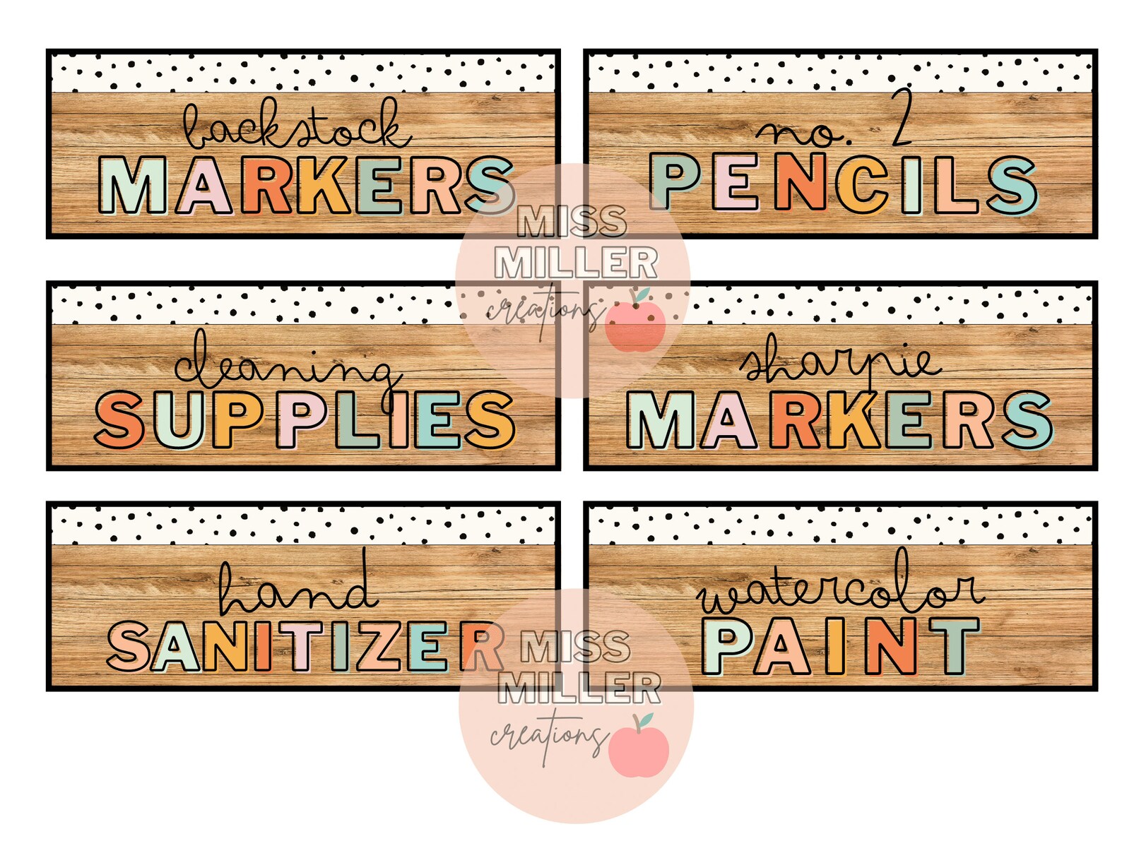 Groovy Boho Classroom Supply Labels - Etsy
