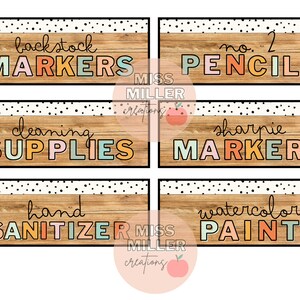 Groovy Boho Classroom Supply Labels - Etsy