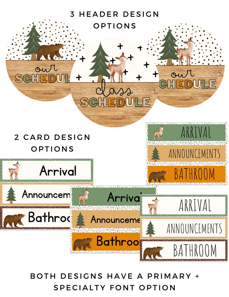 Woodland Visual Classroom Schedule editable - Etsy