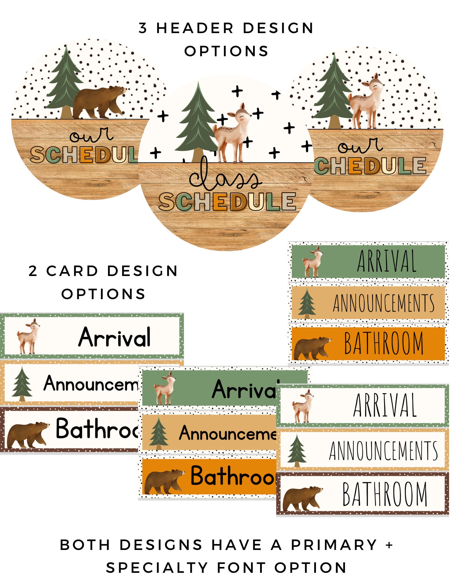 Woodland Visual Classroom Schedule [editable] - Etsy