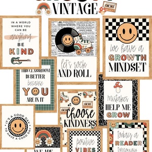 Groovy Vintage Classroom Quote Posters - Etsy